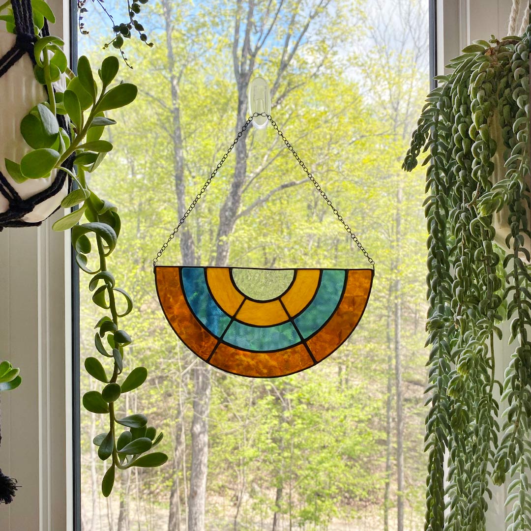 Stained glass for modern boho decor – Half Moon Glass