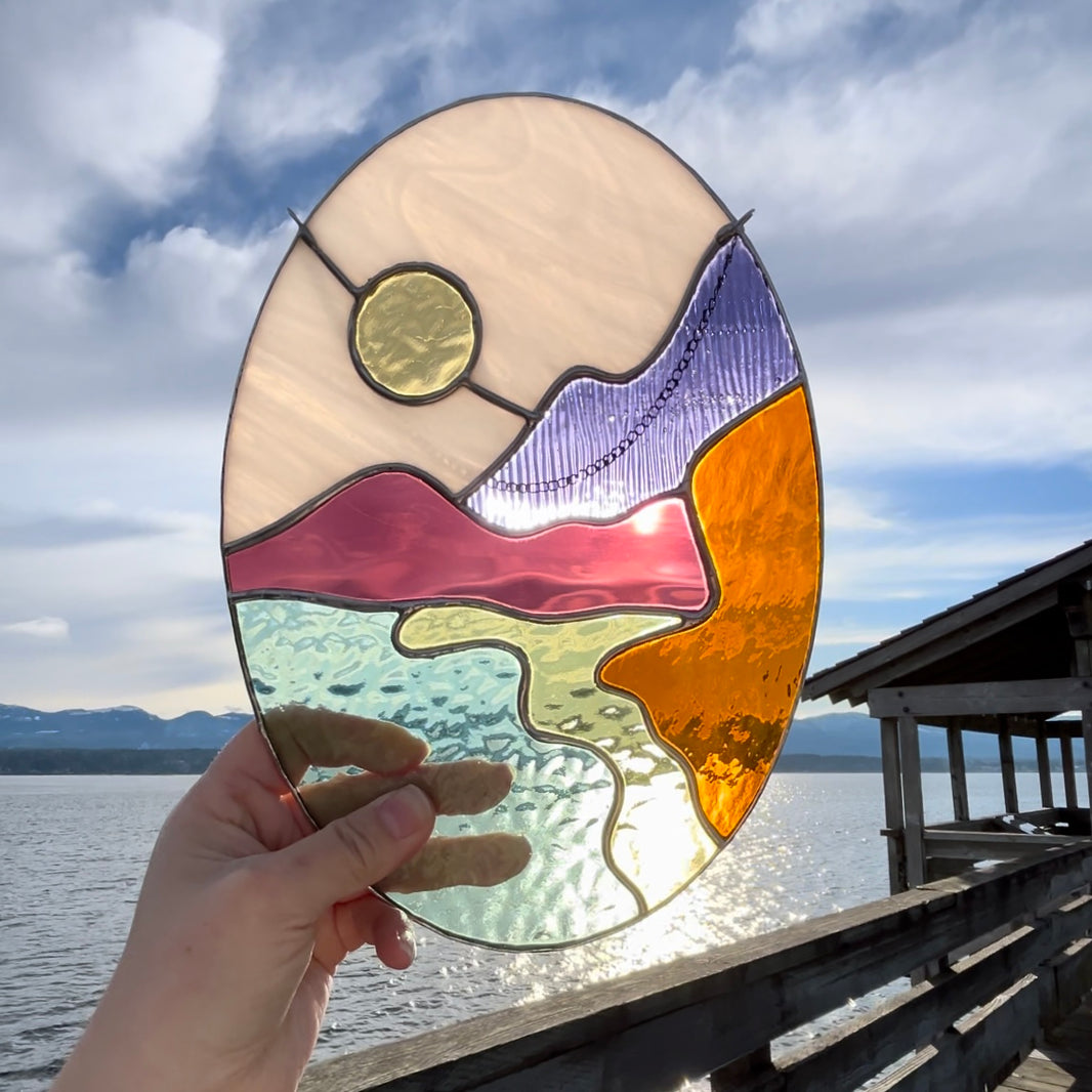 Stained glass for modern boho decor – Half Moon Glass