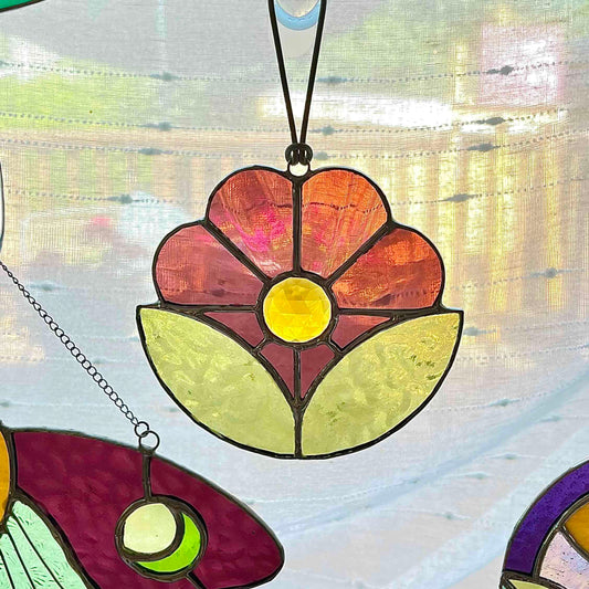 Stained glass for modern boho decor – Half Moon Glass